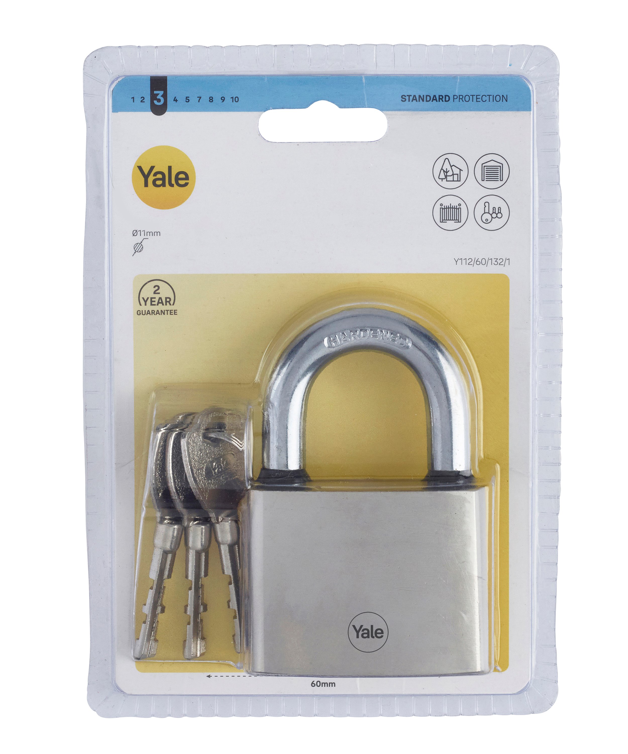 Y112/60/132/1 - Lacăt Yale din fier cu disc verigă standard 60mm | Yale